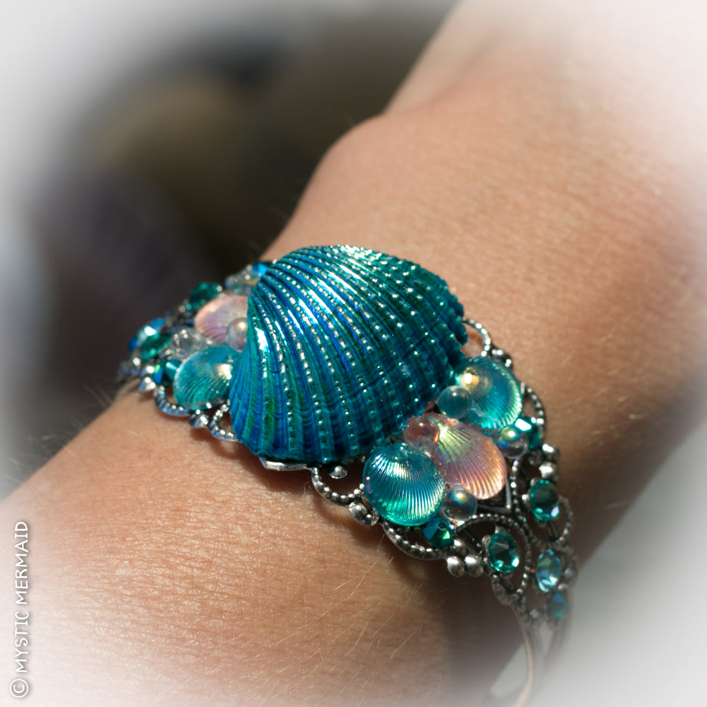 CUSTOM Treasures of the Deep Enchanted Ocean Cuff Bangle | Mystic Mermaid